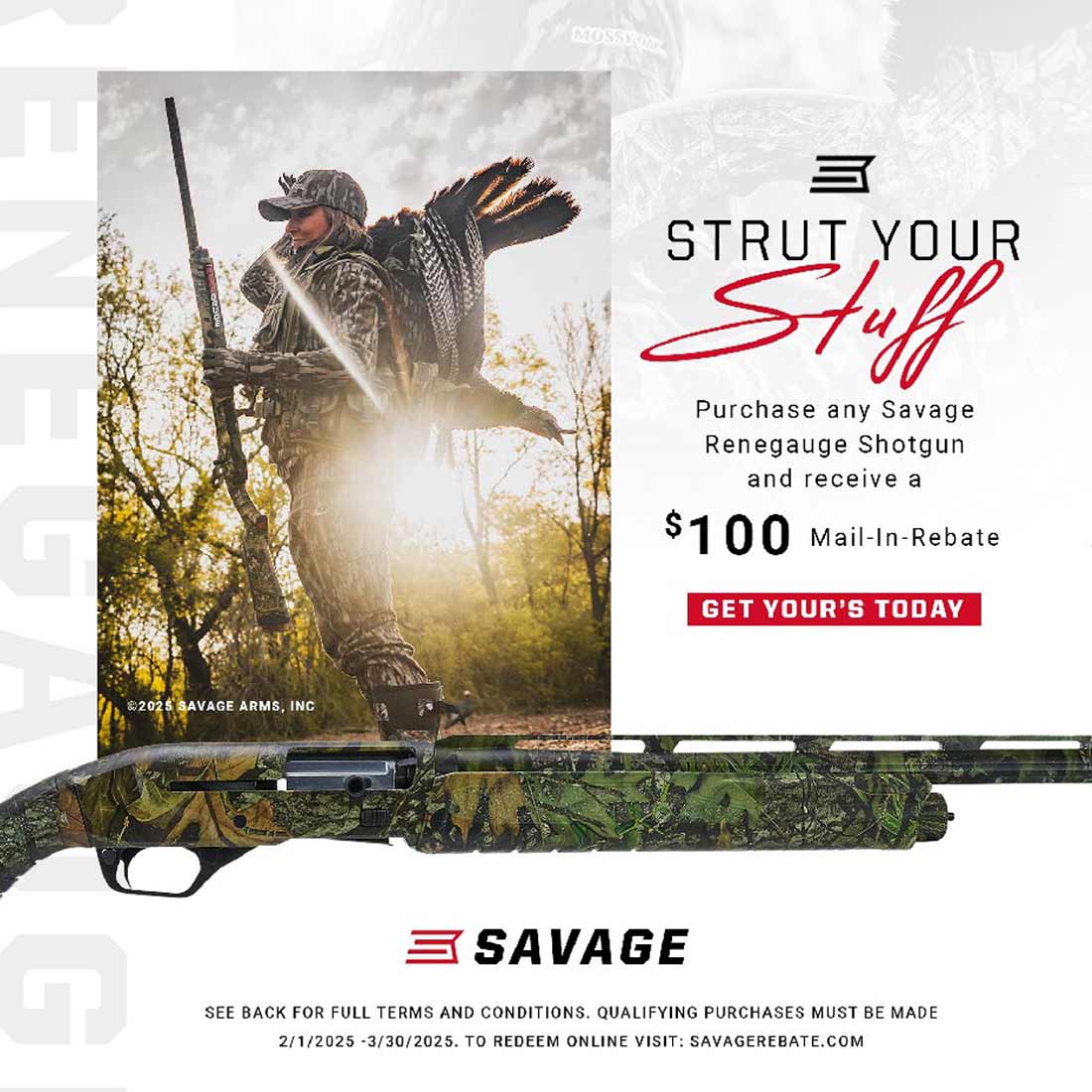 Savage Strut Your Stuff Shotgun Rebate 2025 | Gun Rebates | GunBroker