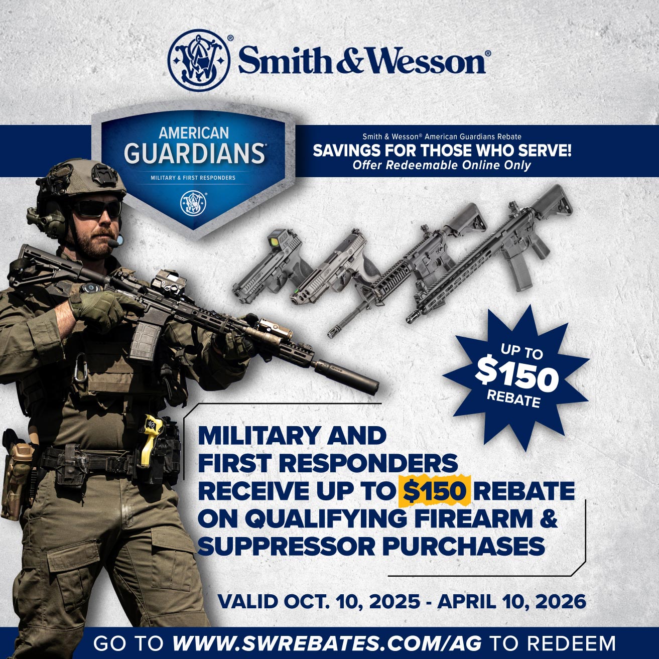 Smith & Wesson American Guardians Rebate 2025 | Gun Rebates | GunBroker